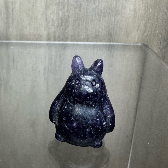 Accents | Totoro Purple Lepidolite Crystal Stone Mini Carving Figurine ...